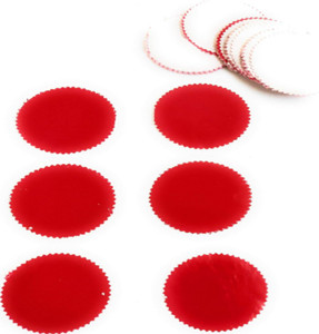 90 Degree 6 cm Notary Seal Stamp Self Adhesive Stickers Red Paper Round ...