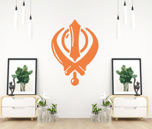 Mini Cards & Decor Items 80 cm Sardar Khanda Sikh Symbol Wall Sticker ...