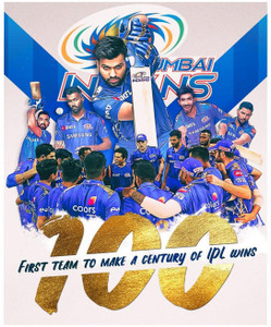 Sticker Hub 46 cm IPL Wall poster Mumbai indians (46 X 56 CM ) Self ...