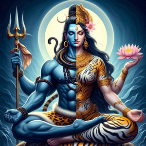 Ordershock 8 inch Shiv Shakti Mahadev With Maa Parvati Wall Sticker For ...