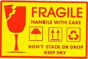 BlackDreams 10 cm Fragile Don't Stack or Drop Keep Dry Label (4x6 inch ...