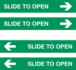 Visually Good 15 inch slide to open door green color sticker Self ...