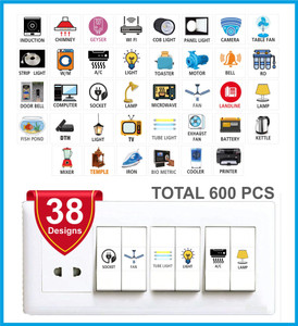 TILKOR 1.5 cm SWITCH STICKER CLEAR A5 FOR ELECTRIC BOARD INCLUDING 38 ...