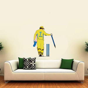 god & god's 50 cm Beautiful MS Dhoni Playing Cricket Sticker For Home ...