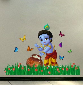 ArtsCafe 46 cm Beautiful Little Krishna Wall Sticker (64*46 cm) Self ...