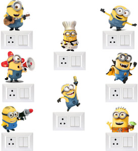 Hetshree Decor 27 cm Minions Switch Board Wall Sticker Self Adhesive ...