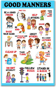 TATMODS 45.72 cm Good Manners Wall Poster For Home Decor Vinayl Sticker ...