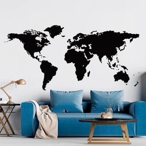 Xskin 58 cm world map, Wall Stickers Home Decor Waterproof Wall Decals ...