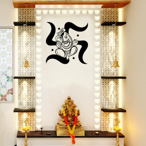 Wall Kriti 24 inch WKJAN2024030 Swastik Ganesh Self Adhesive Sticker ...