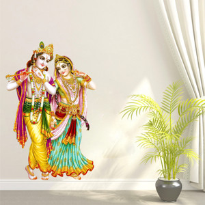 SAI DESIGNS 58 cm radha krishna sticker god _bhagwan ji wall sticker ...