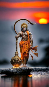 swaroopa 16.5 inch Hanuman Ji Bajrang Bali A3 size non tearable sticker ...