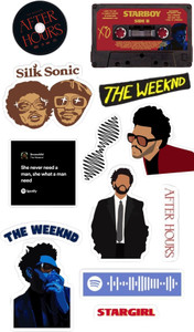 Yaduvanshi 5 cm AESTHETIC THE WEEKND STICKERS Self Adhesive Sticker ...