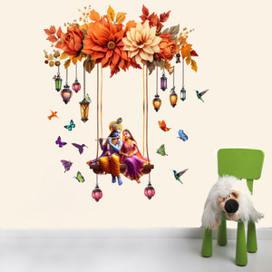 Krishna Sticker 75 cm Radha Krishna Wall Sticker Self Adhesive Sticker ...
