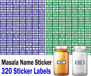 ShubhFly 4 cm Masala Name Sticker 320 Labels for Kitchen Containers ...