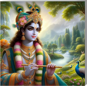 voorkoms 8 inch Krishna Ji Waterproof Wall Sunboard Poster For Home ...