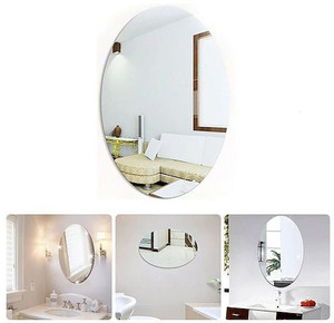 Advik Kraft 17 cm Oval Shape Plastic Mirror Sticker Self Adhesive ...