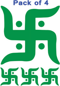 ShubhFly 15 cm Green Swastik Sticker for Good Luck Prosperity and ...