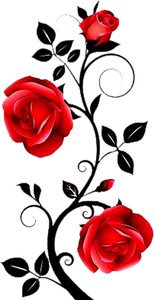 Sahaj Décor 46 cm Red Rose Flower Magnetic Sticker Price in India - Buy ...