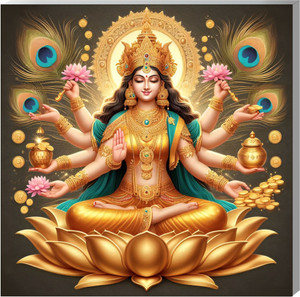 Ordershock 8 inch Maa Lakshmi With Gold Wall Sunboard Poster For Home ...