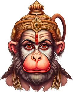 ShubhFly 42 cm Lord Hanuman Face Wall Poster Sticker for Home Office ...