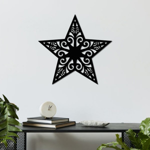DSticker 28 cm Wooden Mdf cutouts Star Plaque Painted Cutout Wall Art ...