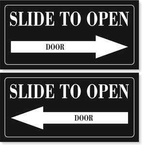GOODPRINTZONE 18 inch Slide To Open Door Sticker Size 4X8" Inch With ...