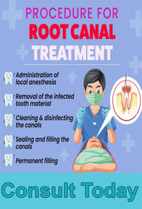 Emo 48.26 cm Root canal procedure wall poster for hospital, dental ...
