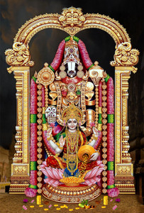 ShubhFly 47 cm Lord Tirupati Balaji with Lakshmi Ji Wall Sticker ...