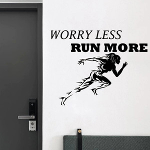 SnappyVinyl 43 cm Sports Running Women Wall Self Adhesive Sticker Price ...