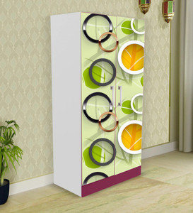 Creative Print Solution 177.8 cm Green Circle Design Almirah Sticker ...