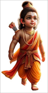 Krishna Sticker 60 cm PVC Vinyl Lord Ram ji God of Ayodhya Ram Wall ...