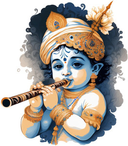 Decor Villa 50 cm 3D Krishna JUST Peel & Stick Trendy for Living Room ...