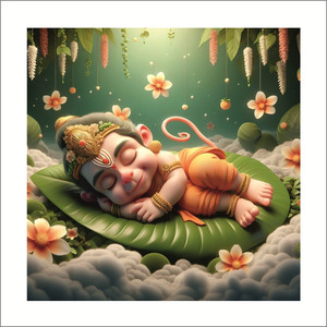 UNIQDECOR 18 inch Bal Hanuman God Wall Poster For Pooja Room 45x45 Cm ...