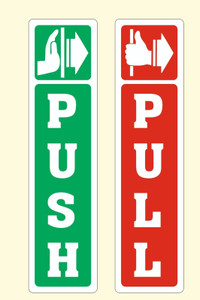 Stikor 8 inch Push & Pull Door Stickers (8 X2 inch) (Push -2 Pcs , Pull ...
