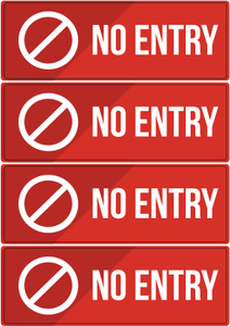 Voltcare 20 cm No Entry Sticker High Quality Self Adhesive Sticker ...