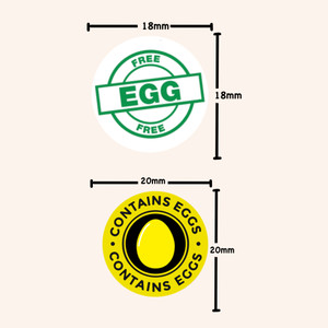 Thestickermom 0.8 inch Egg-Free & Contains Egg Stickers ,Round (Set for ...