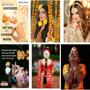 Wall gallery 45 cm Bridal makeup hairstyle Spa Beauty parlour salon ...