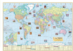 LAMINATED WORLD MAP Size : 40"x28" inch (100x70 centimeter) Bottom of ...