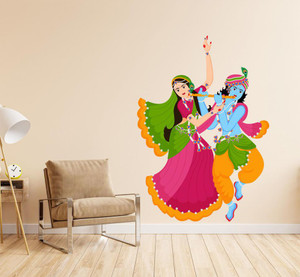 beyond studio store 60 cm Decorative Lord Krishna with Radha Wall Decal ...