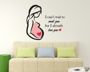 Wallzone 60 cm Moms Love Pvc Vinyl Wallsticker For Decorations Self ...