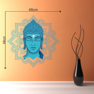 SAI DESIGNS 48 cm blue bhudha wall sticker god _bhagwan ji wall sticker ...