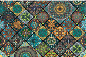WallHunt 68 cm Mandala Kitchen Tiles Stickers Wall Oil Proof ...