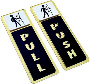 Intogard 7 inch Push Pull Gold Black Acrylic Door Sign Sticker | Office ...