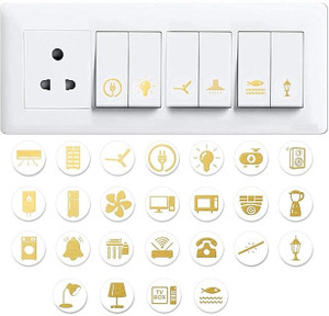RAIMO 1.5 cm Aesthetic Transparent Golden Design Switch Icon Sticker ...