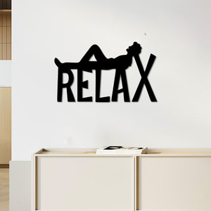 DeCorner 17 cm Wooden Mdf cutouts Relax Plaque Painted Cutout Wall Art ...