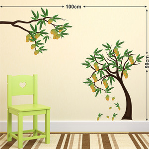 Zampyy 100 cm Mango Tree| Wall Stickers |PVC Vinyl| Non-Reusable ...