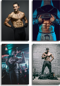 PRINTHUBS 30.48 cm Bodybuilder Motivational Poster For Room Gym Wall ...