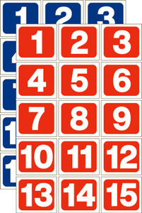 ShubhFly 11 cm Big Number Sticker 1 to 15 Digits Red & Blue Colour ...