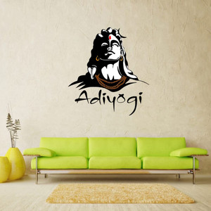 Inkfence 71 cm Lord Shiva Adiyogi Wall Sticker Self Adhesive Sticker ...