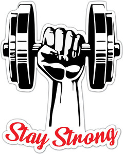 PRINTHUBS 12 cm Bodybuilder Motivational Sticker For Gym Room Wall ...